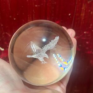 Source Unknown | Art | Bald Eagle Crystal Ball W Stand 3d Laser ...